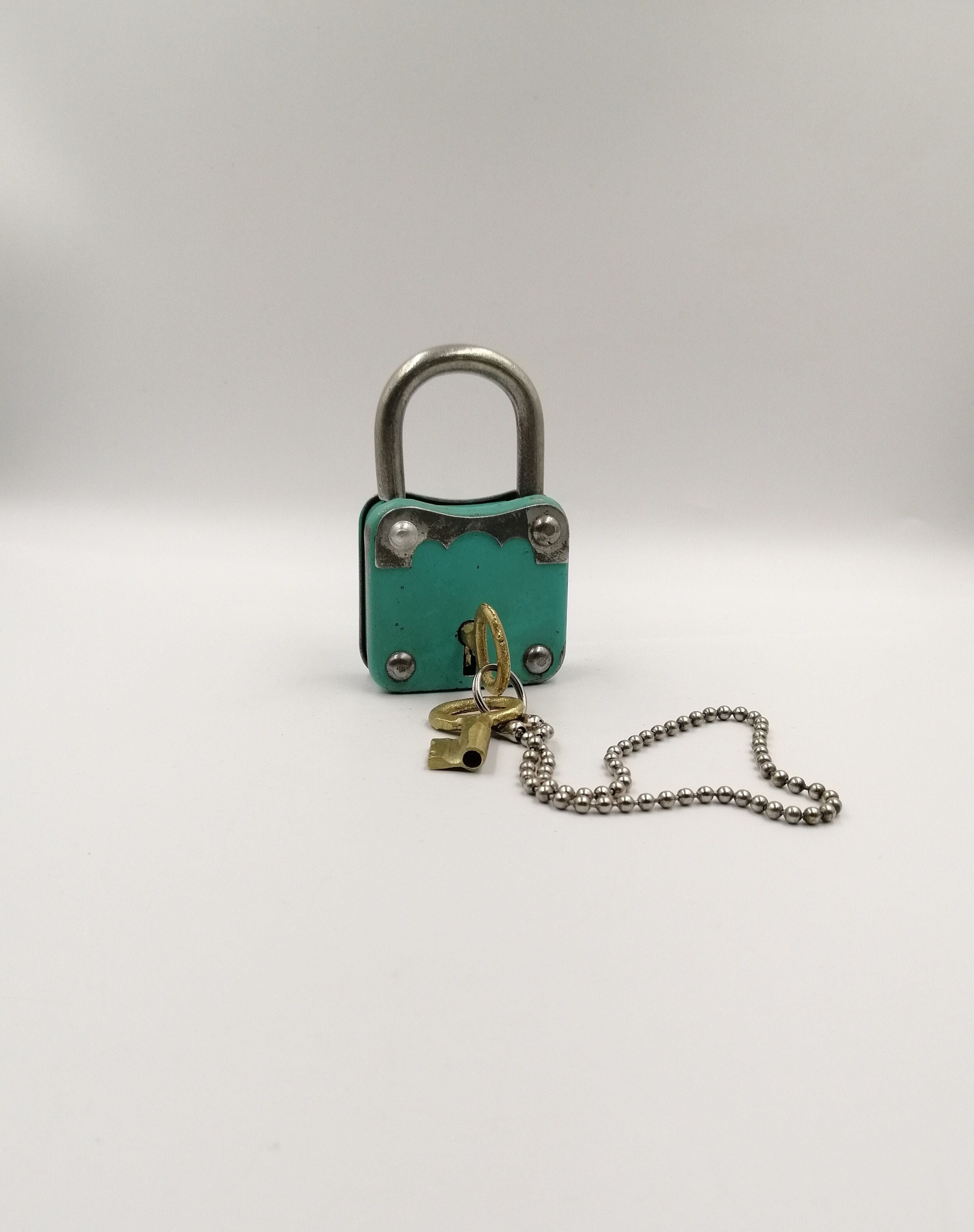 Antique Padlock, Estimatedly 1940-1950's, Aged, With Key, Iron Padlock ...