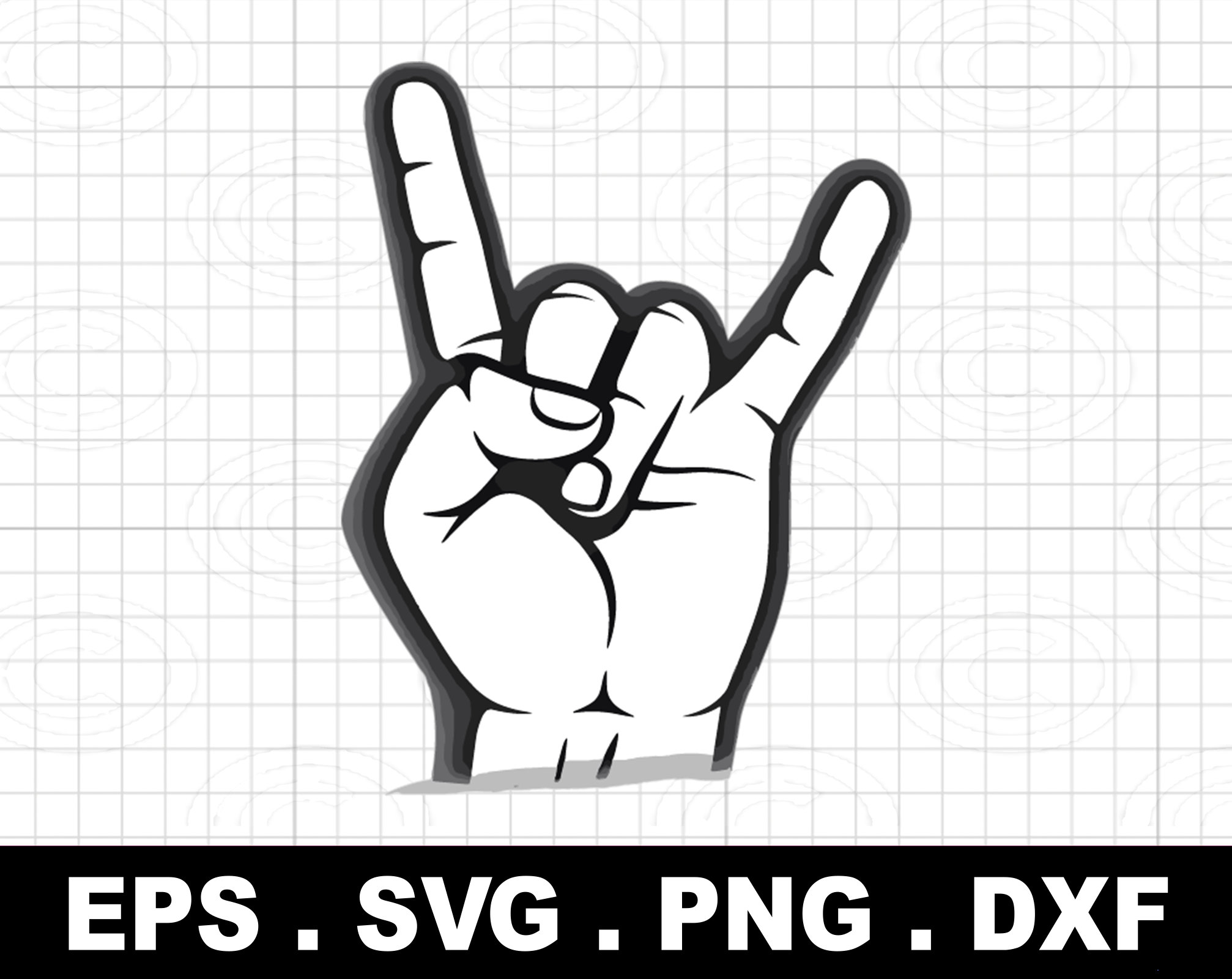Rock on Hand SVG, Rock on Svg Cut Files, Rock Hand Symbol Gesture ...