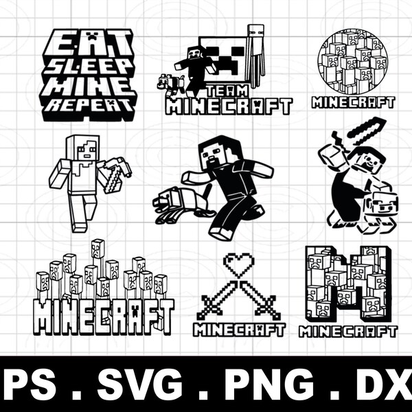 Minecraft svg - Etsy