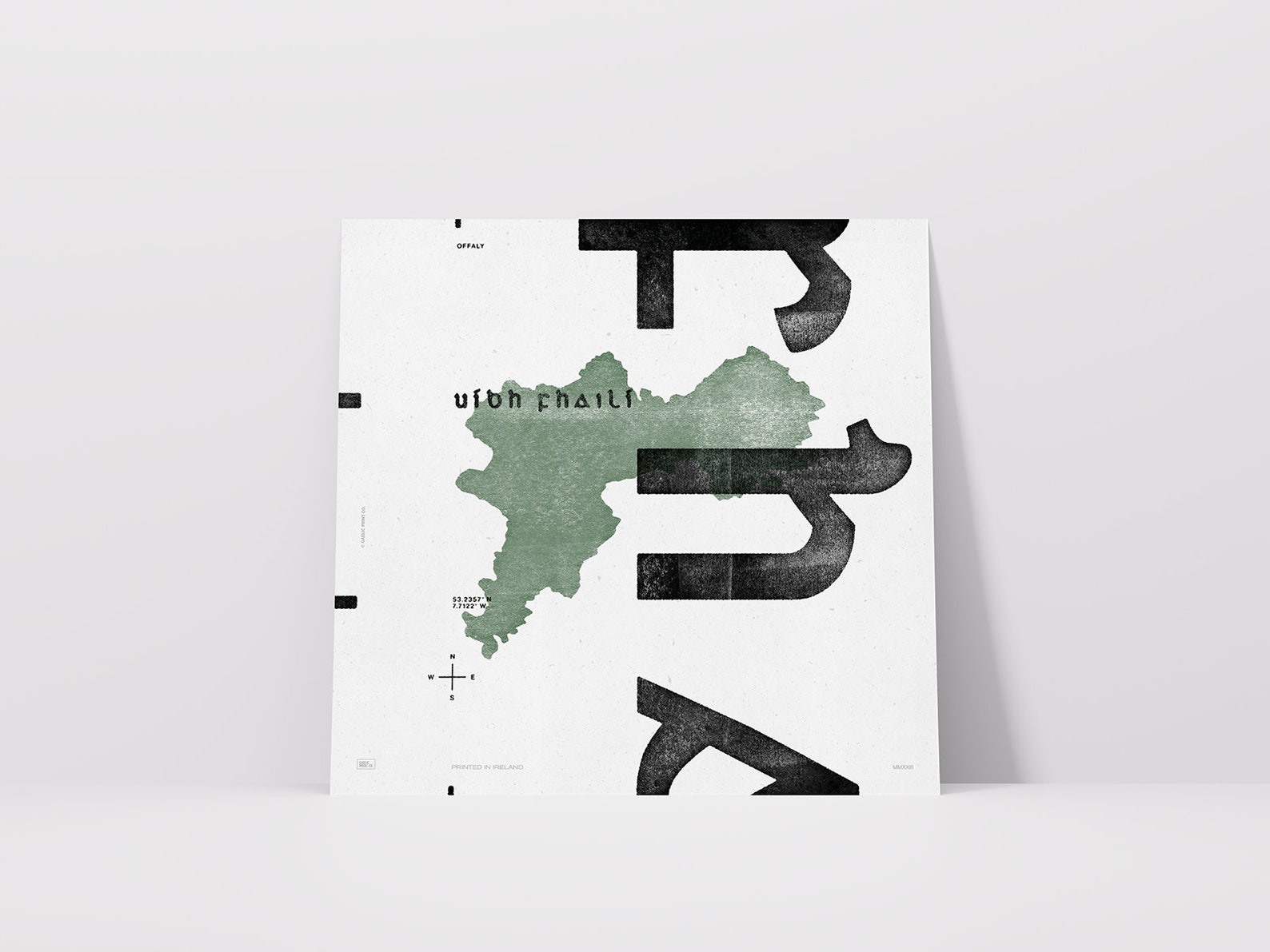 Co. Offaly Art Print Ireland Irish Poster Gaelic / Celtic Typographic ...