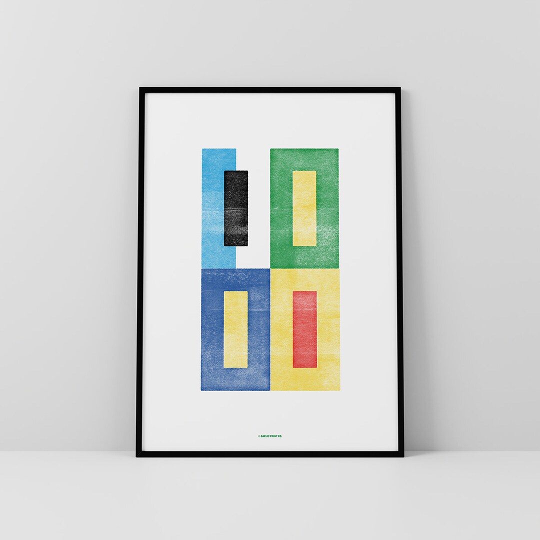 Irish four Provinces Print Abstract Art Ireland Gaelic / Celtic Vintage ...