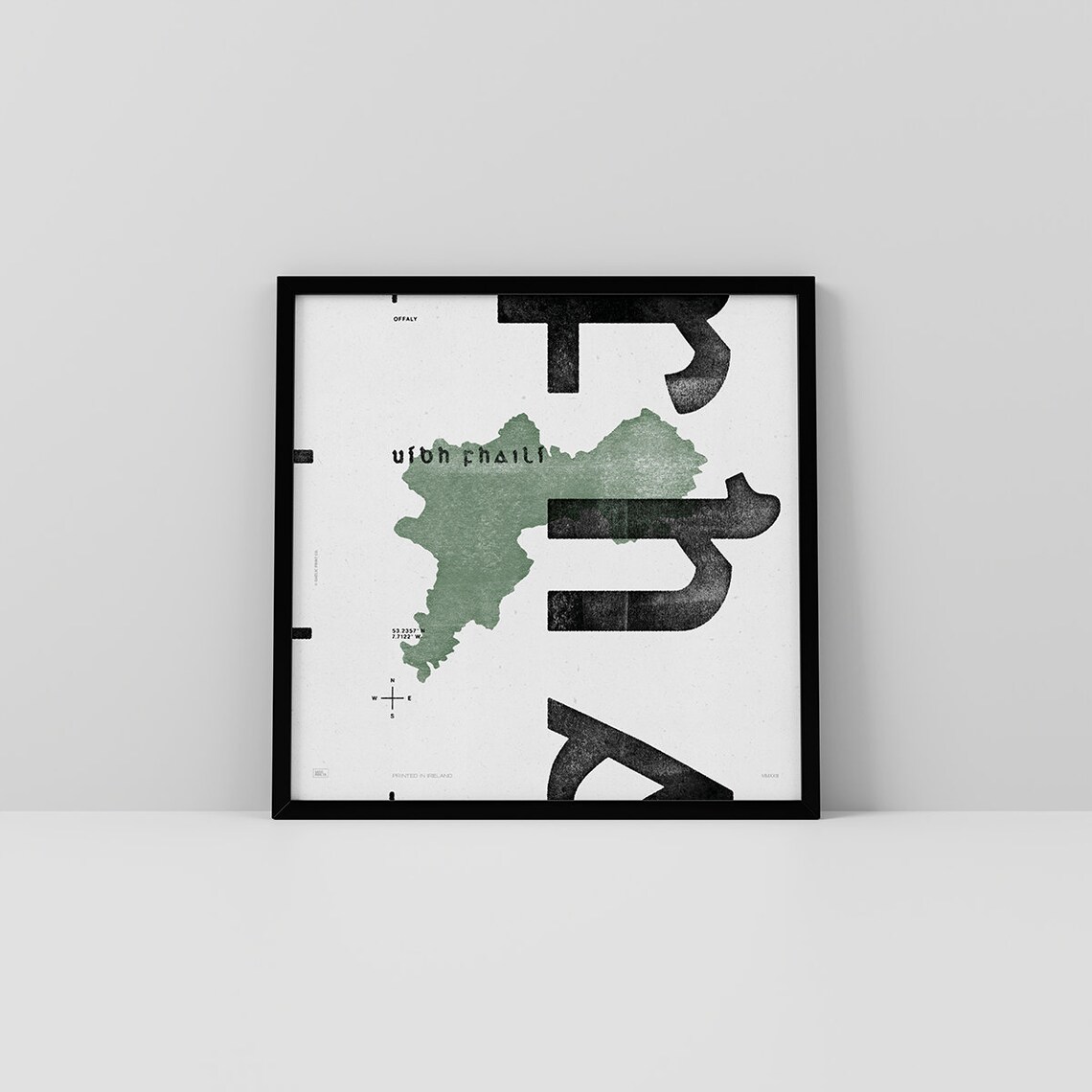 Co. Offaly Art Print Ireland Irish Poster Gaelic / Celtic Typographic ...