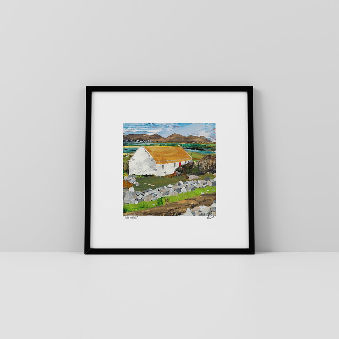Irish Cottage Print 02 Collage-style Art / Painting Ireland Country ...