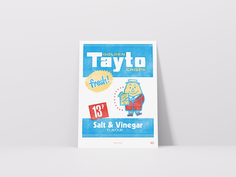 Mr. Tayto-style Art Print Packet Irish Retro / Vintage Potato Crisps ...