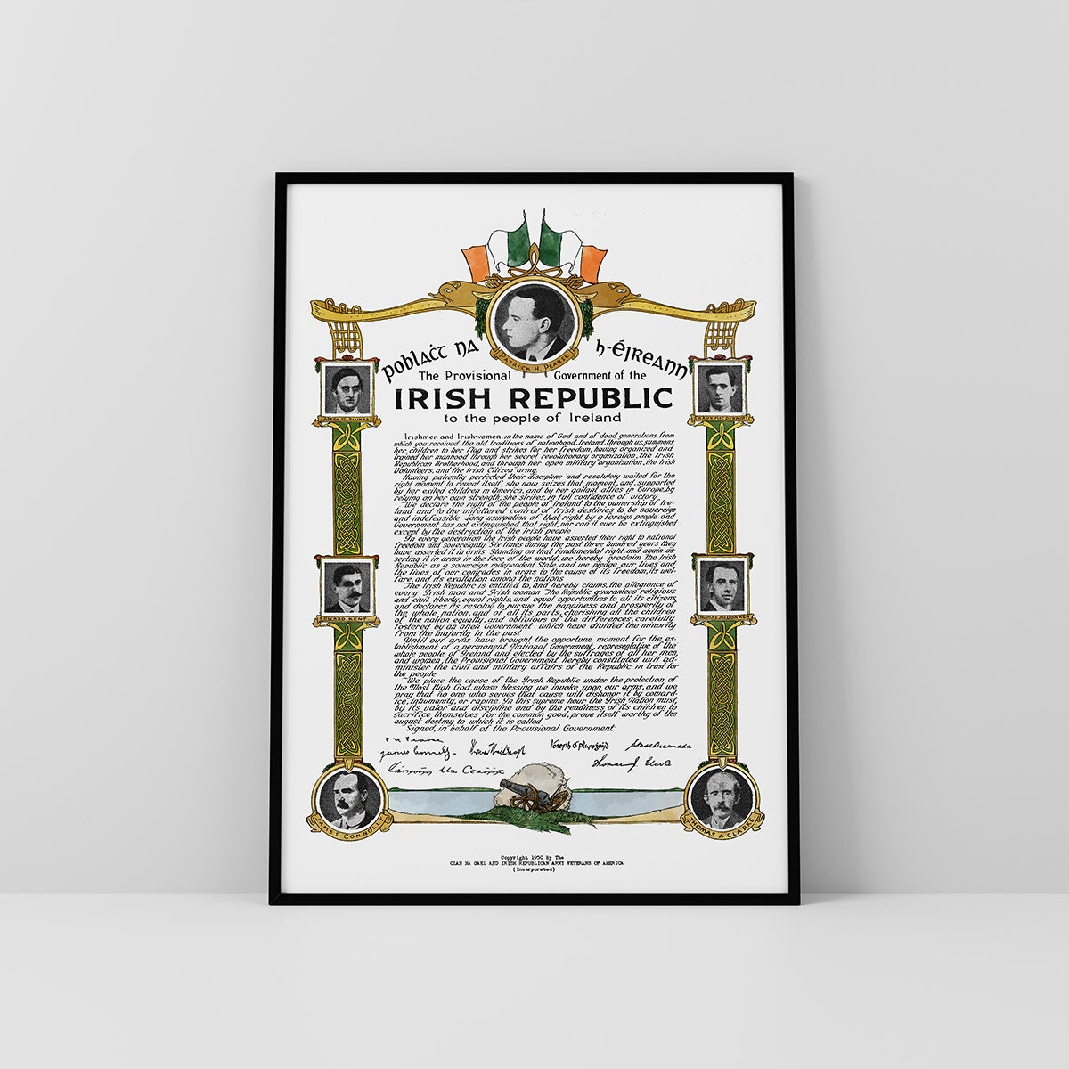 Proclamation of the Irish Republic forógra Na Poblachta Ireland 1916 ...