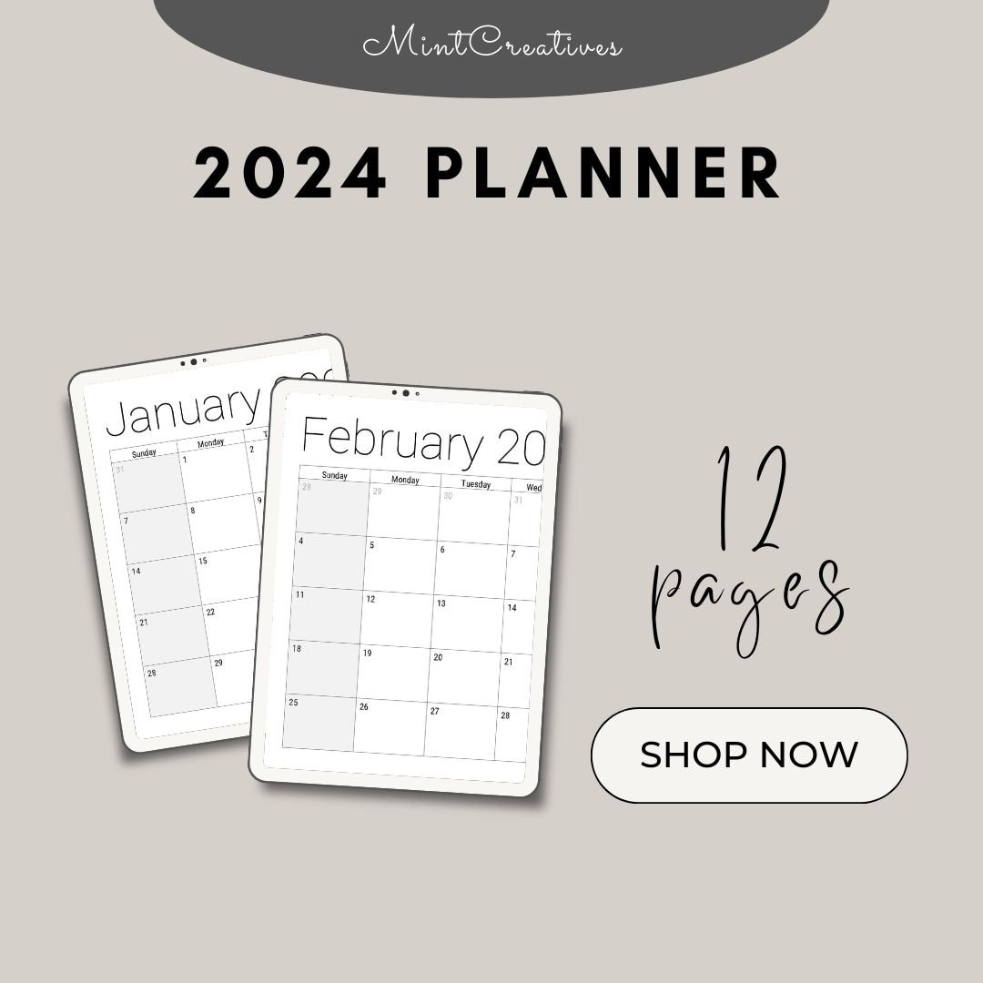 2024 Calendar Planner Printable - Etsy