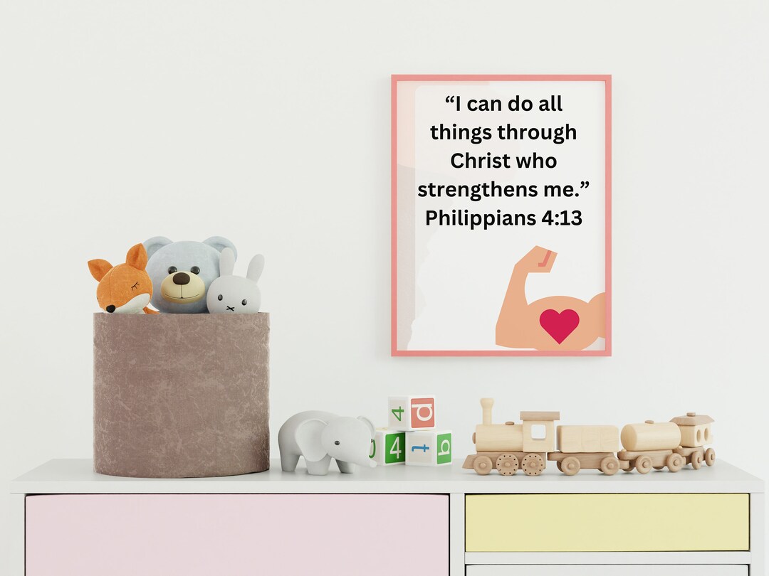 PRINTABLE I Can Do All Things Bible Verse Kids Room Poster Christian ...