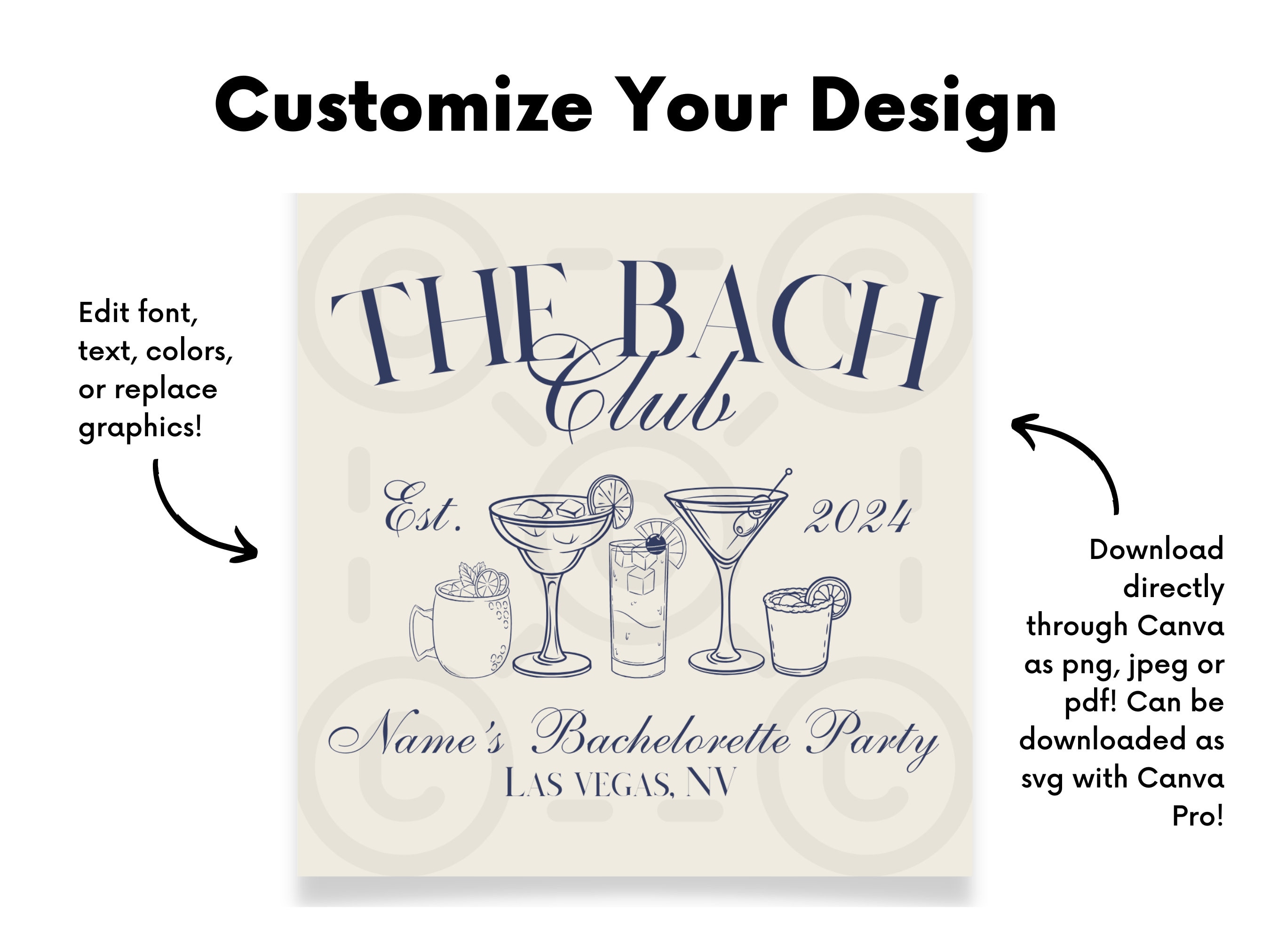 The Bach Club - PNG | JPEG | SVG Digital Download - Editable on Canva ...
