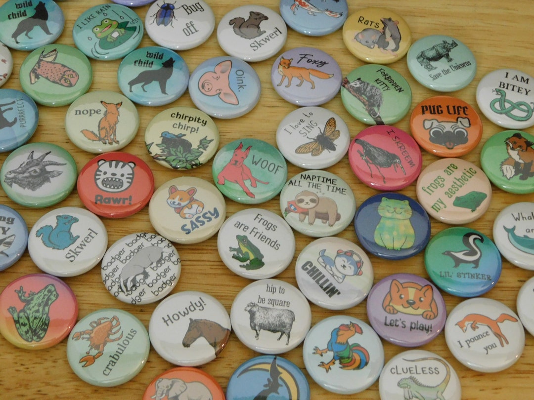 Animal 1" Button Blind Bags (zoo Cats Dogs Birds Farm Insects Bugs ...