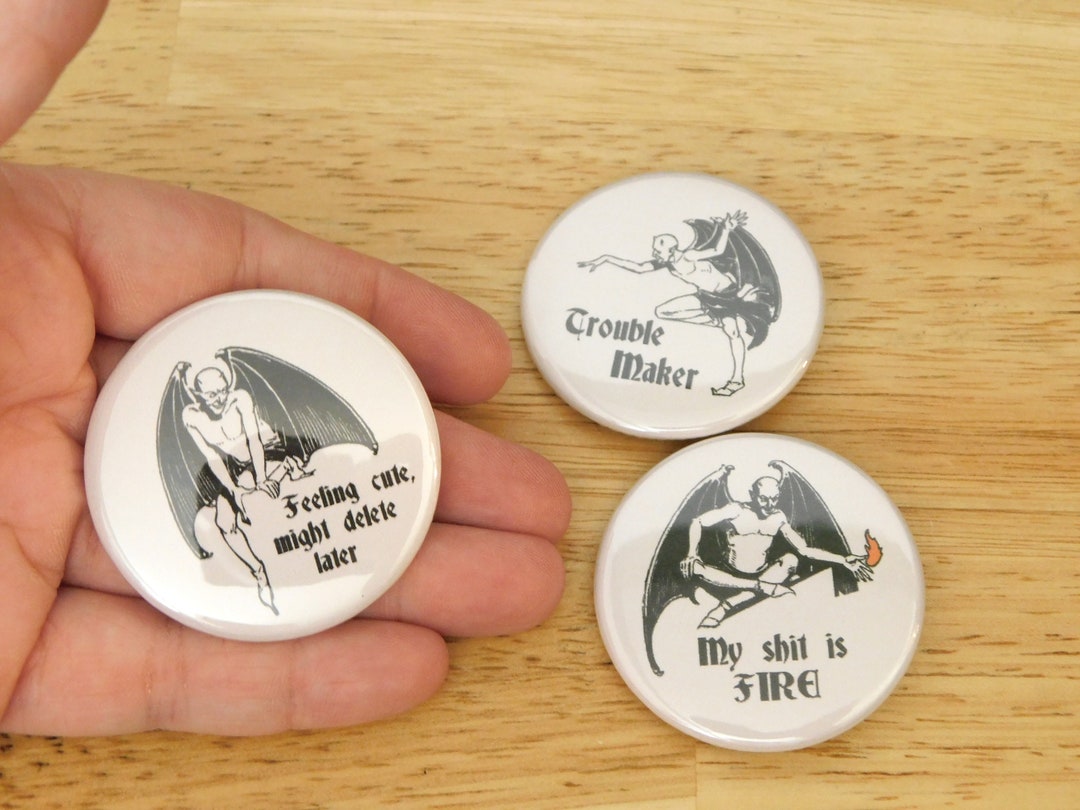 Cheeky Devil Buttons 1.75 Inch Large demon Goth Gothic Cute - Etsy