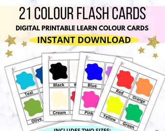 9 Color Cards, Montessori Flashcards, Pre-school Cards, Educational ...