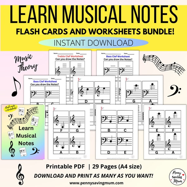 Notation Flash Cards - Etsy