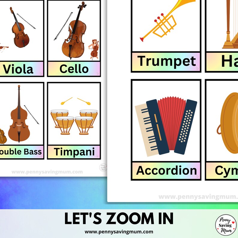Musical Instruments Flashcards, 40 Music Flash Cards, Music Education ...