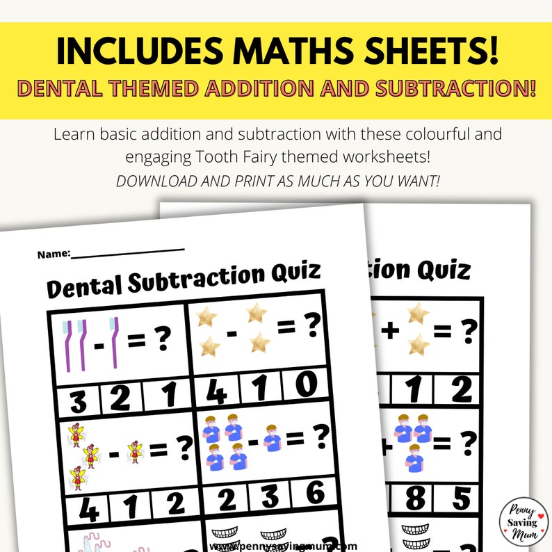 The Tooth Fairy Dental Activity Pack Printable - Etsy