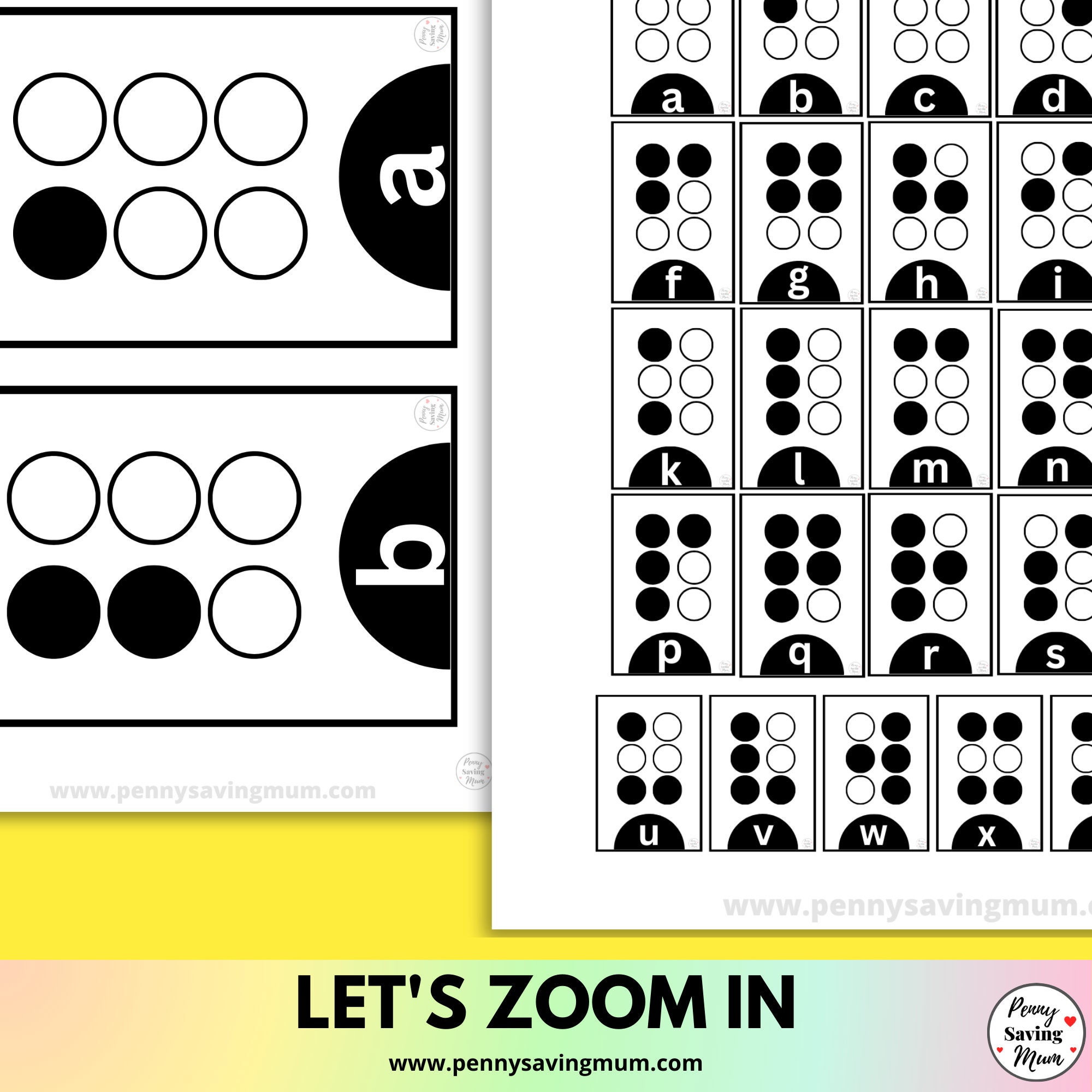 Braille Alphabet Flash Cards, Learn Braille Numbers, Special ...