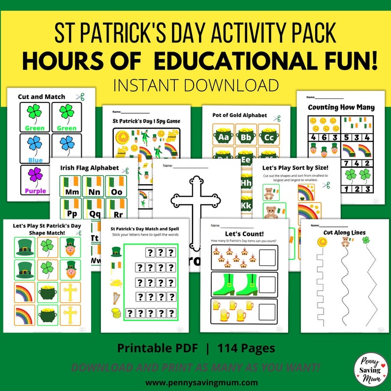St Patricks Day Activity Pack Printable - Etsy