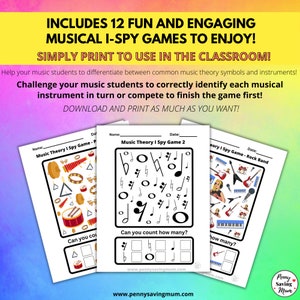 14 Music Theory and Musical Instrument I-spy Games, Learn Music Theory ...
