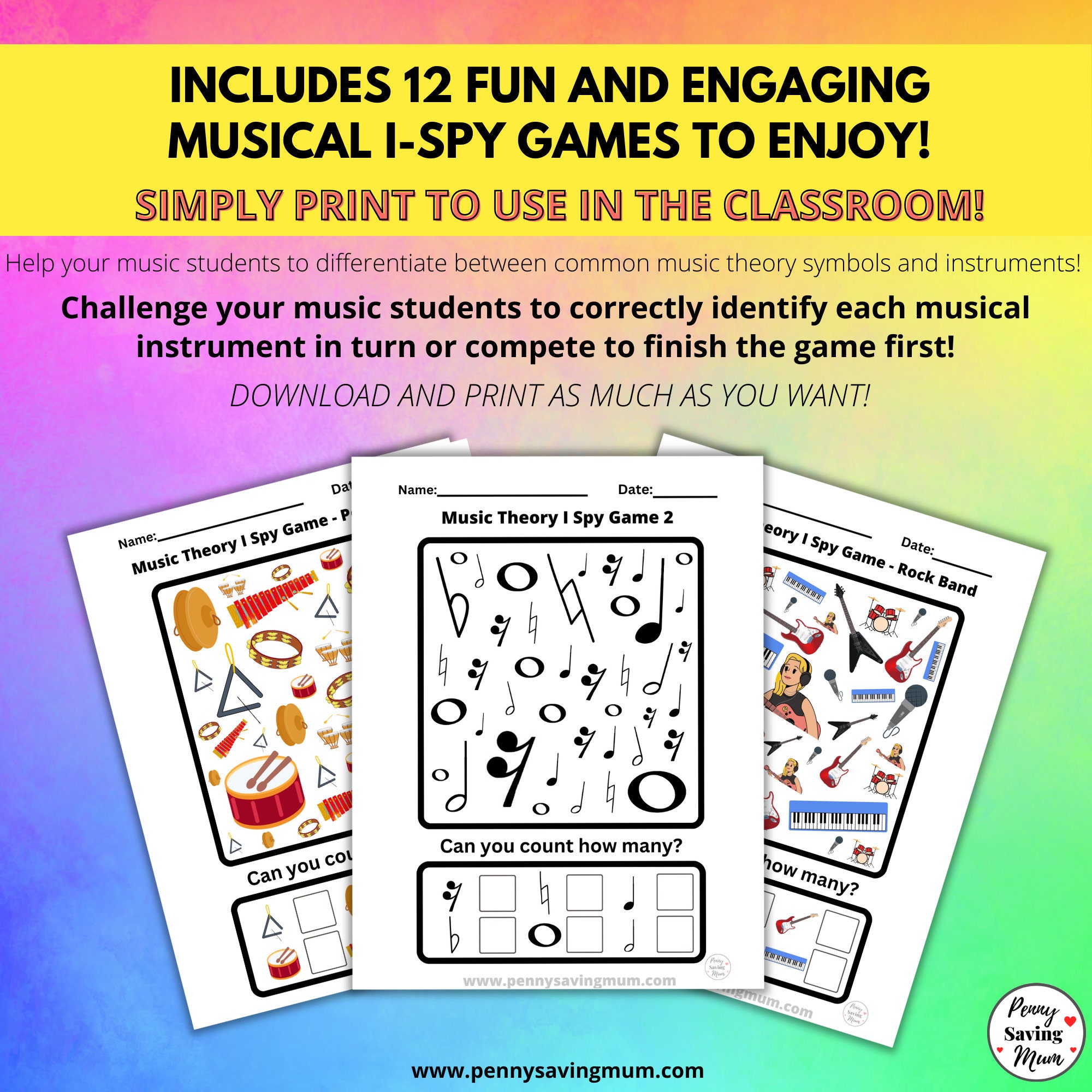 14 Music Theory and Musical Instrument I-spy Games, Learn Music Theory ...