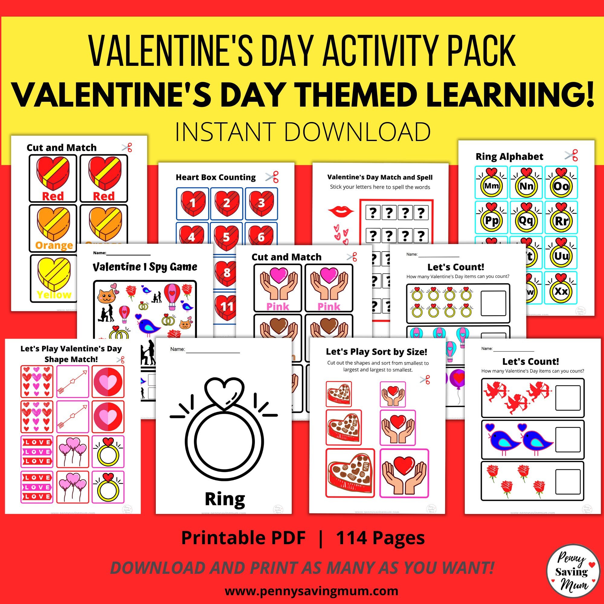 St Valentines Day Activity Pack Digital Printable - Etsy