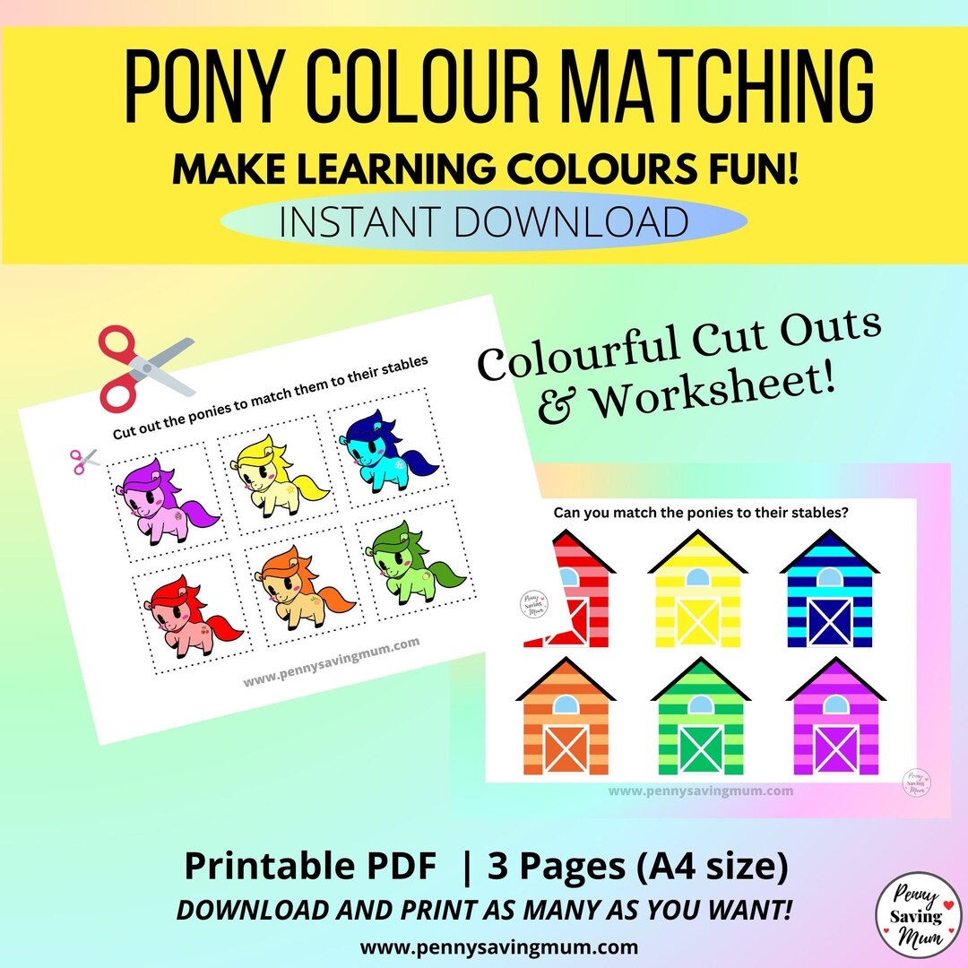 Learn Colours, Toddler Colour Matching Pony Game, Ponies Colour Sorting ...
