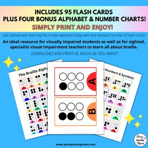 Braille Alphabet Flash Cards, Learn Braille Numbers, Special ...