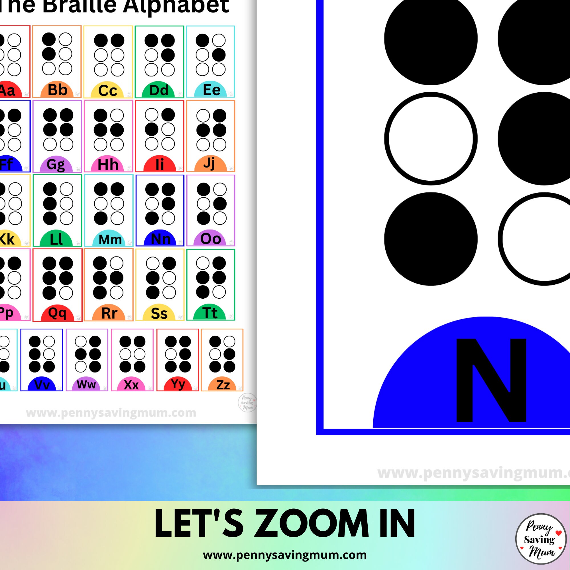 Braille Alphabet Flash Cards, Learn Braille Numbers, Special ...