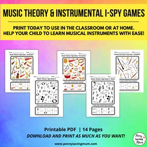 14 Music Theory and Musical Instrument I-spy Games, Learn Music Theory ...
