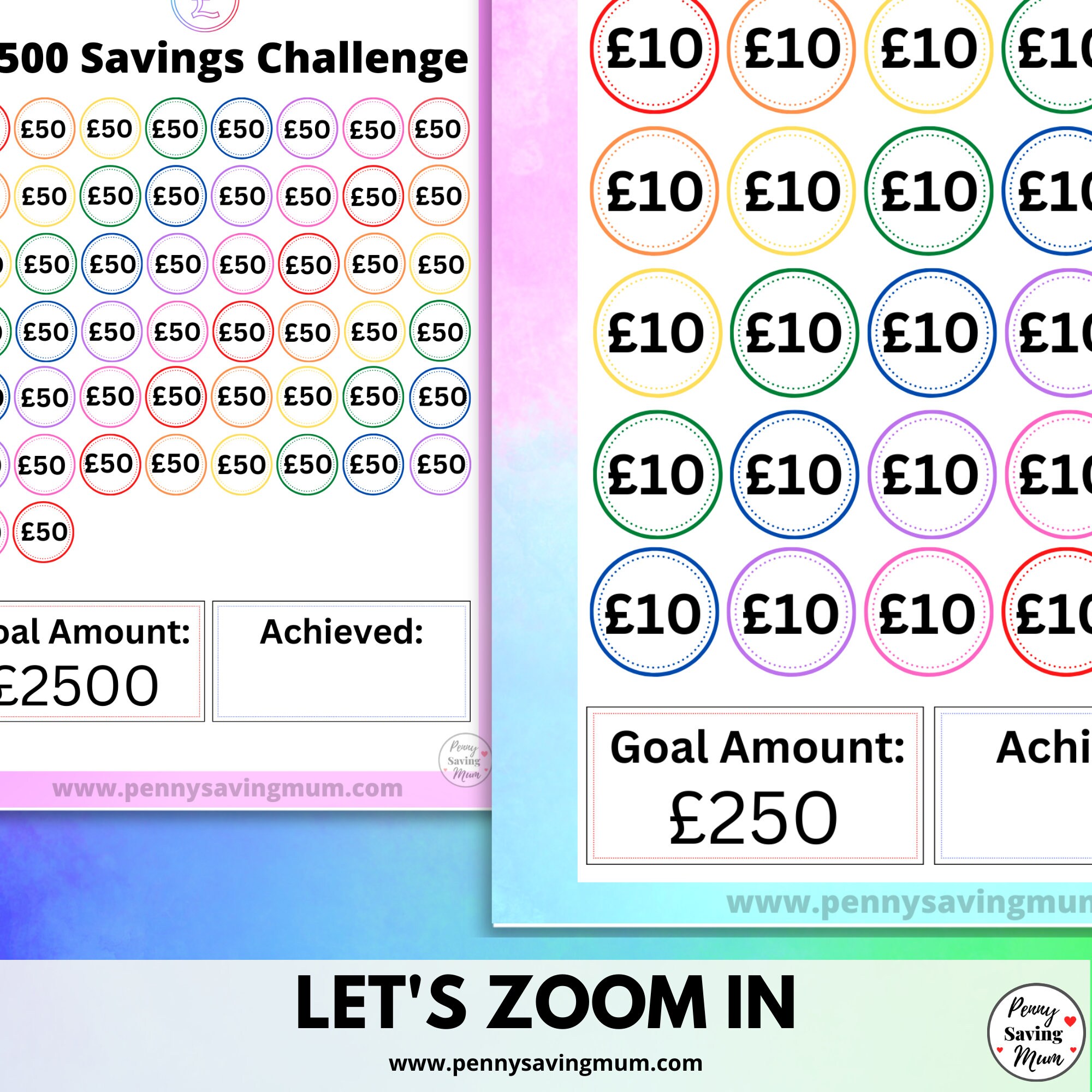 STERLING VERSION Money Saving Tracking Challenge Worksheets Bundle ...