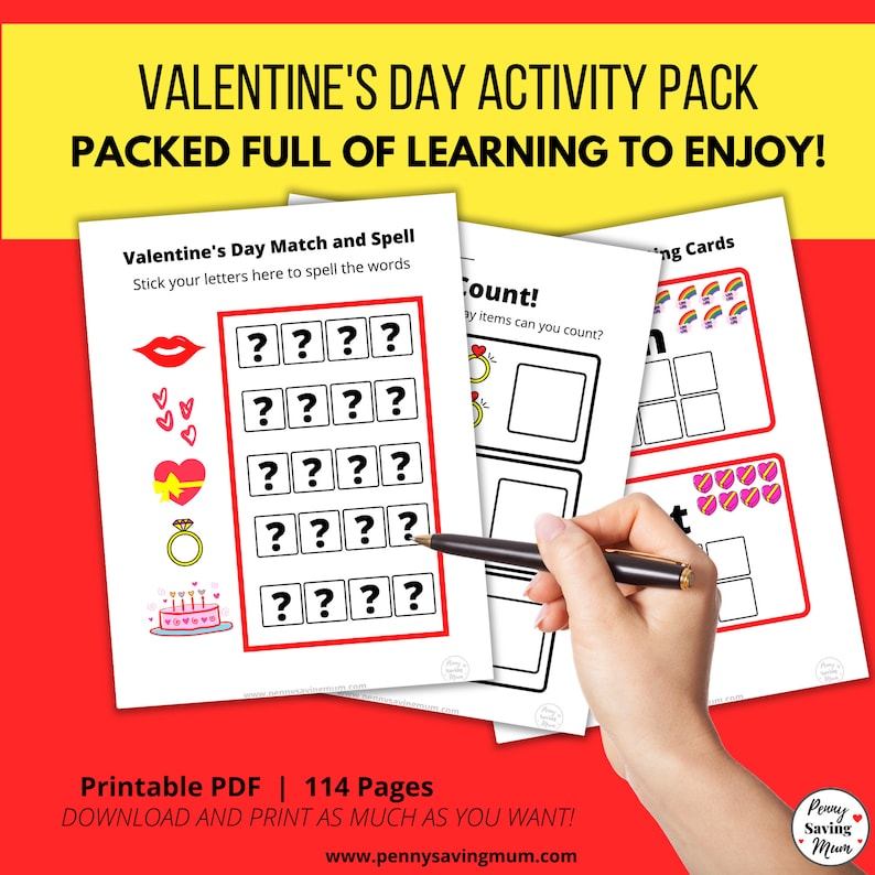 St Valentines Day Activity Pack Digital Printable - Etsy