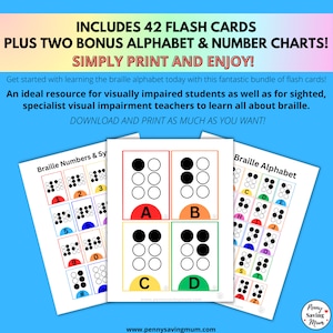 Braille Alphabet Flash Cards, Learn Braille Numbers, Special ...