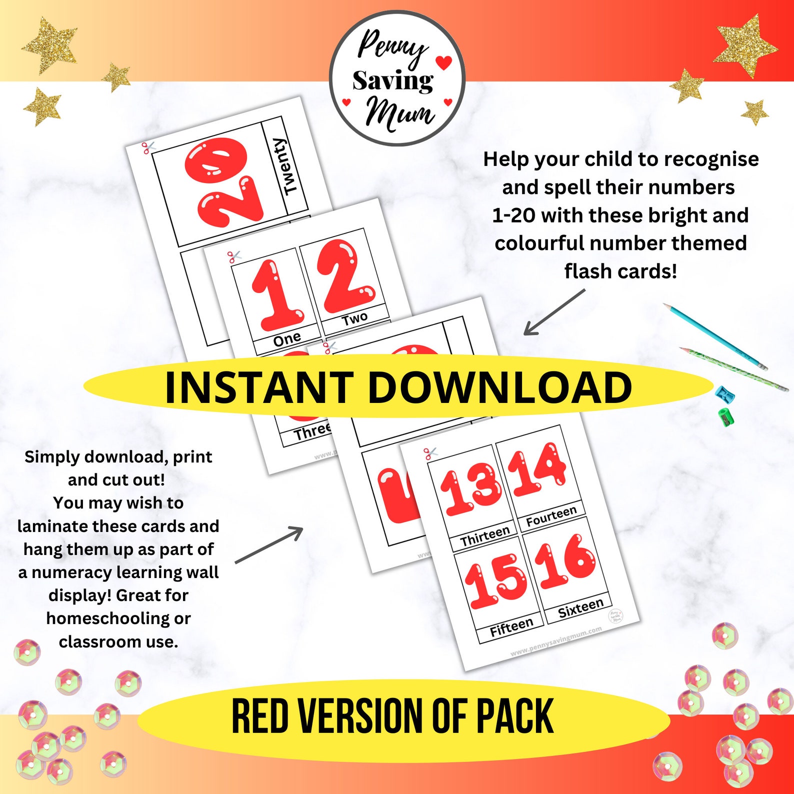 Learn Numbers 1-20, Flash Card Numbers, Learn Counting Numbers ...