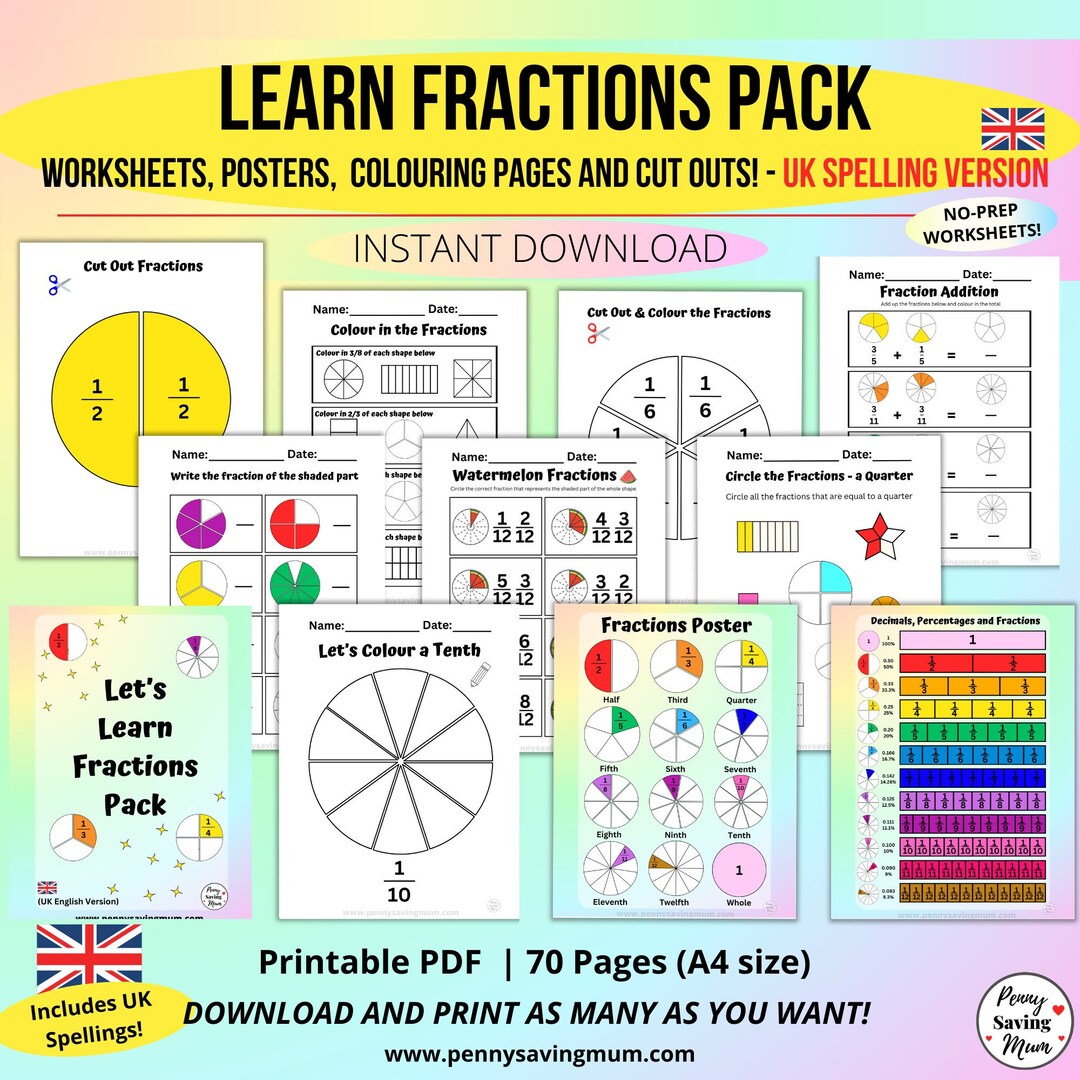 Learn Fractions, Fraction Worksheets, Maths, Teacher Resources ...