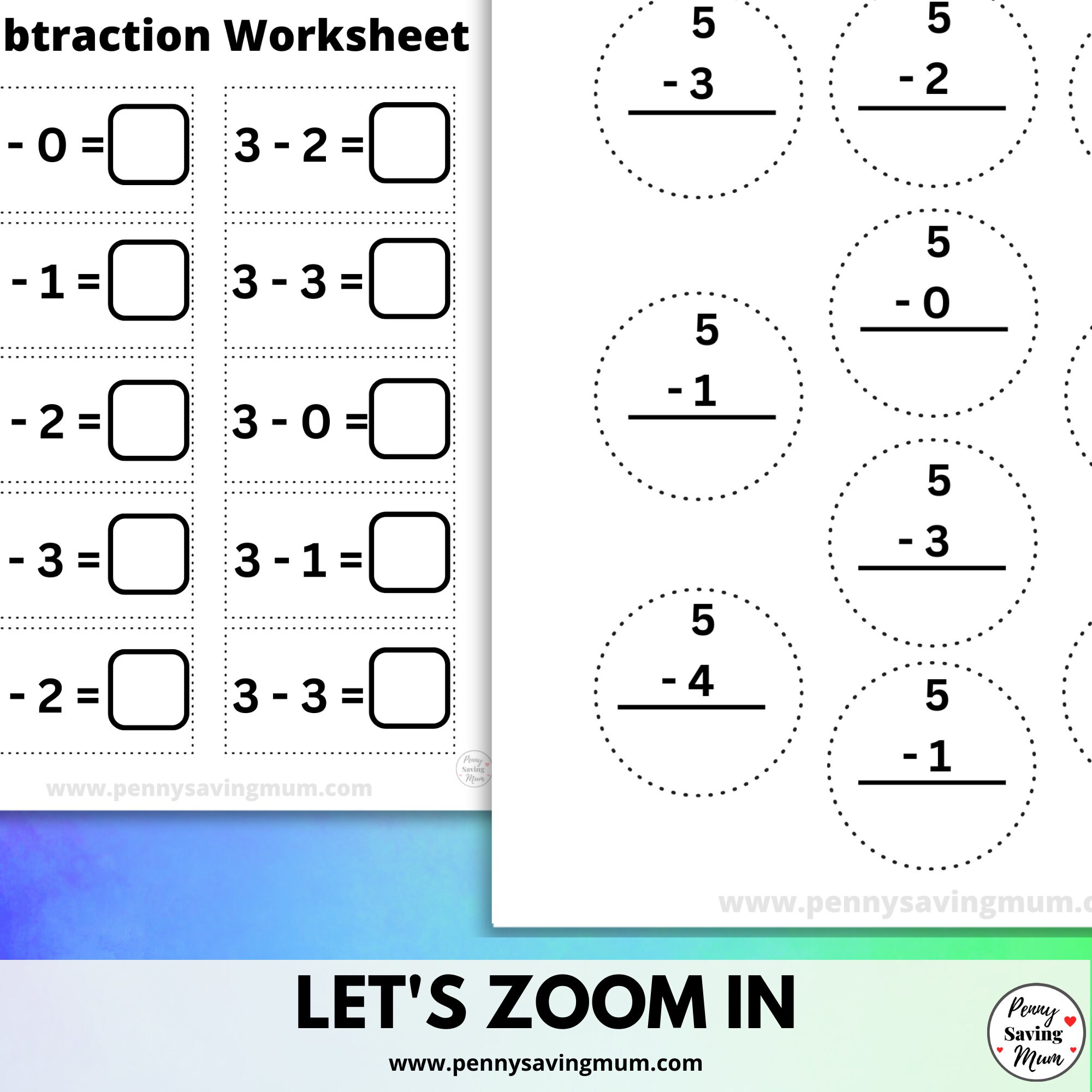 20 Maths Subtraction Worksheets for Year One First Grade Maths Numbers ...