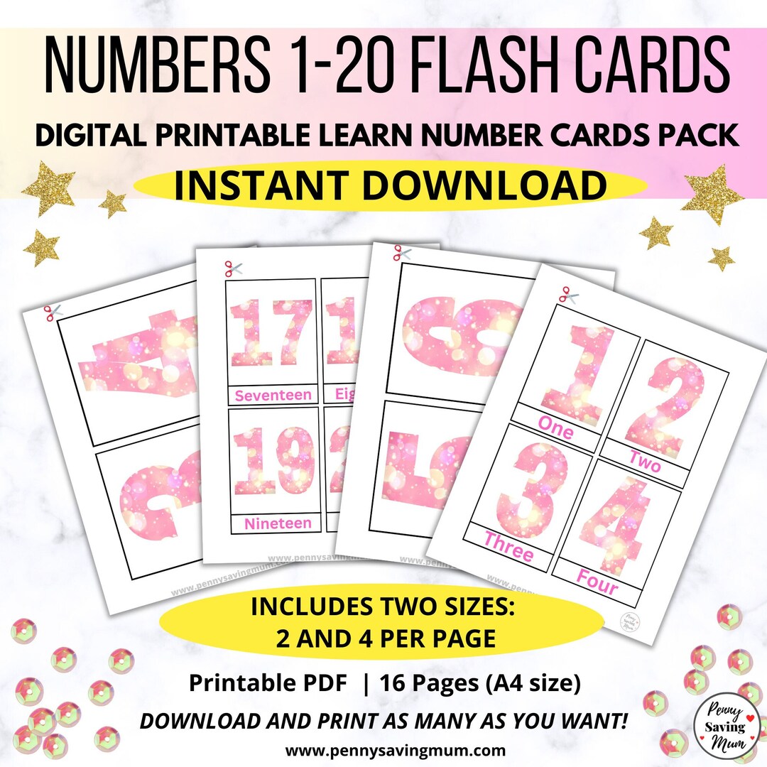 Learn Numbers 1-20, Flash Card Numbers, Learn Counting Numbers ...