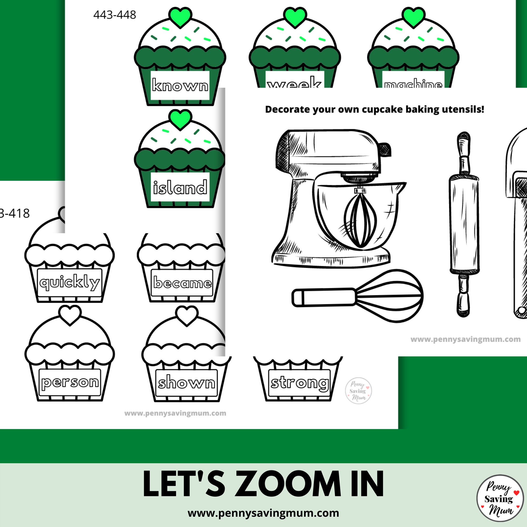 Sight Word Cupcakes Learn Fry's Fifth 100 Words Printable - Etsy