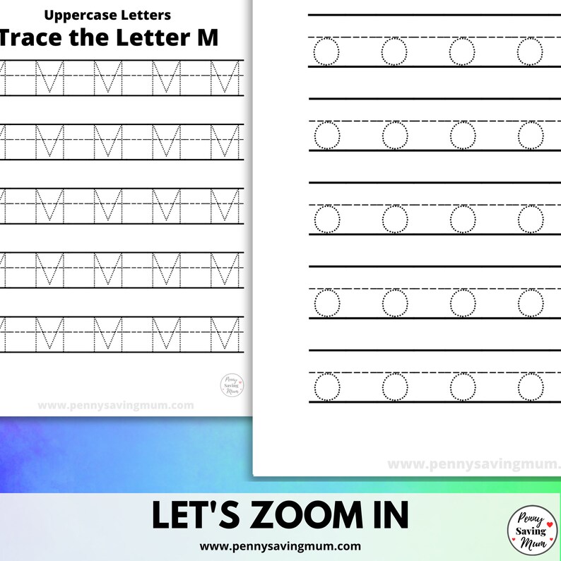 Trace the Alphabet Printable Letter Worksheets, Individual Uppercase ...