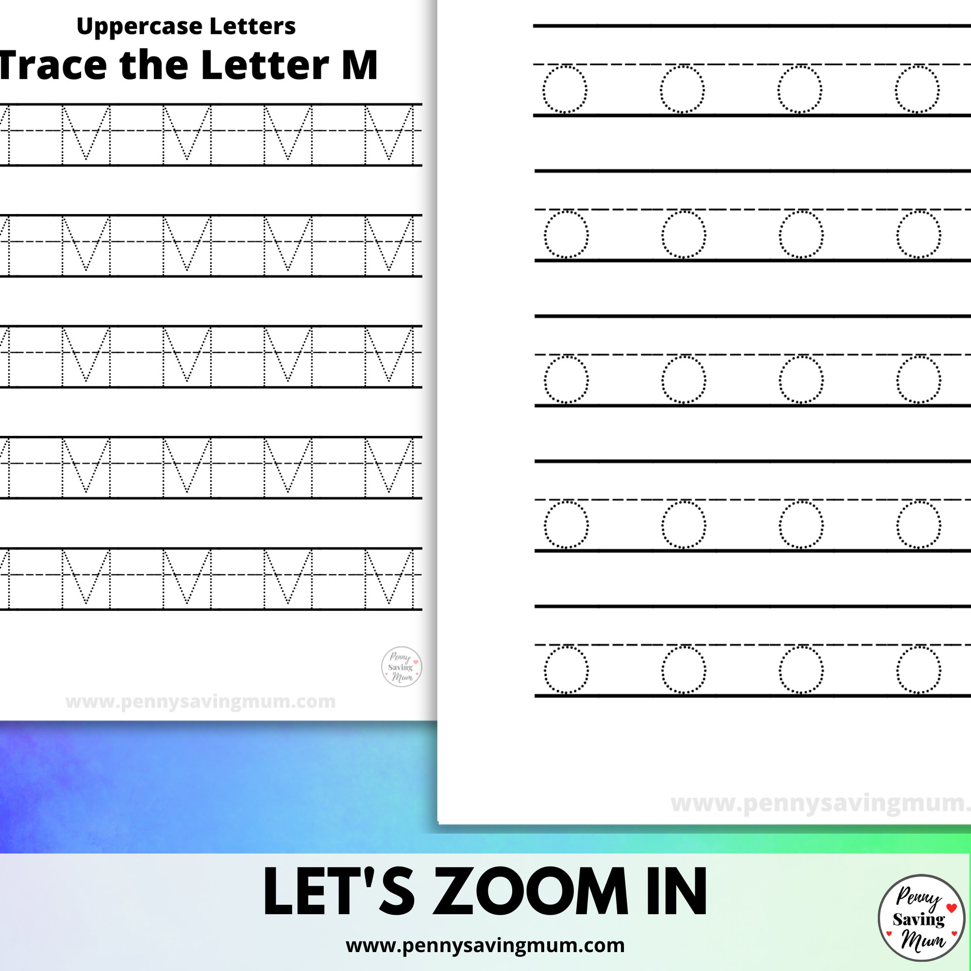 Trace the Alphabet Printable Letter Worksheets, Individual Uppercase ...