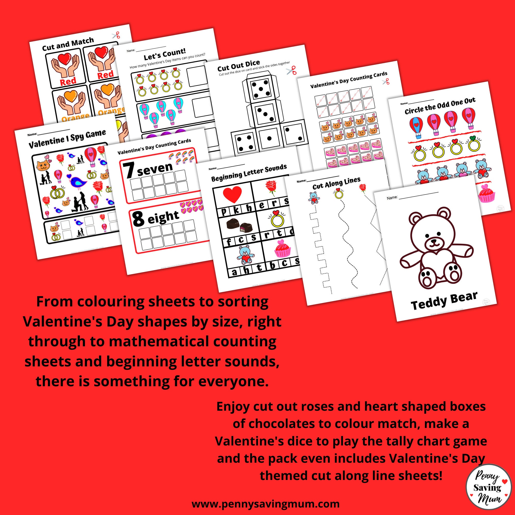 St Valentines Day Activity Pack Digital Printable - Etsy