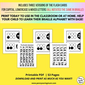 Braille Alphabet Flash Cards, Learn Braille Numbers, Special ...