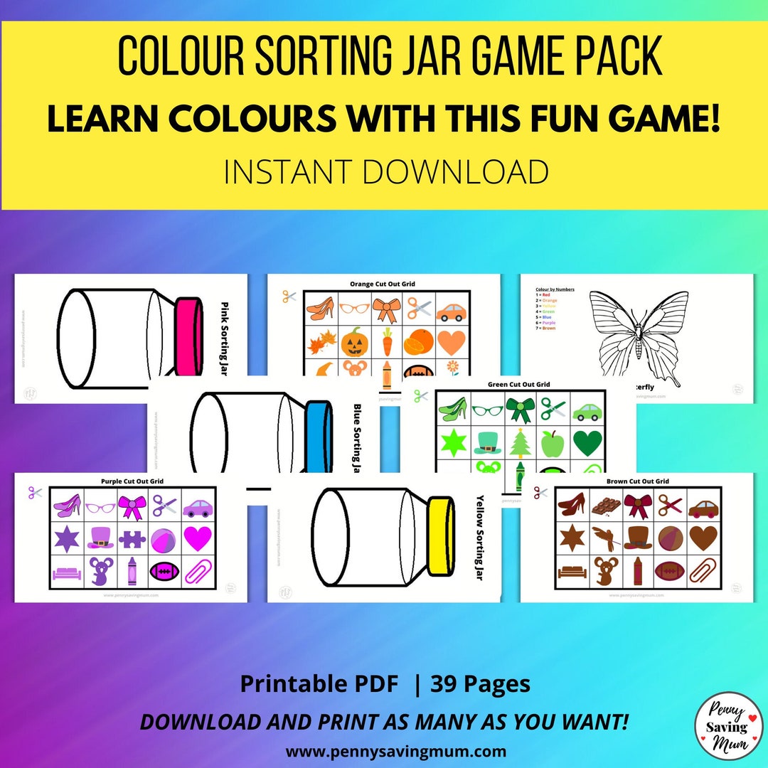 Colour Sorting Jar Printables - Etsy