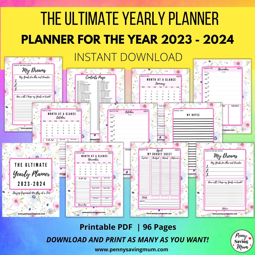 The Ultimate Yearly Planner Diary Pack 2023 2024 - Etsy