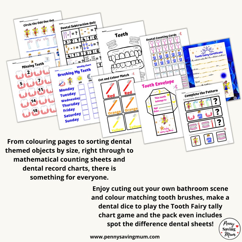 The Tooth Fairy Dental Activity Pack Printable - Etsy Canada