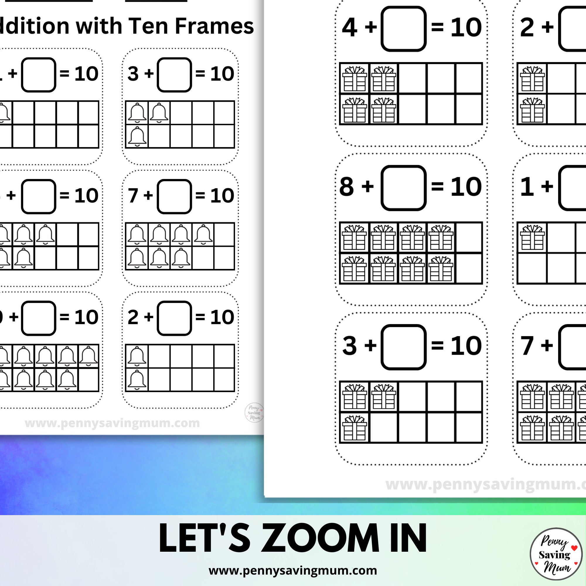 10 Maths Addition Year One First Grade Maths Worksheets With Ten Frames ...