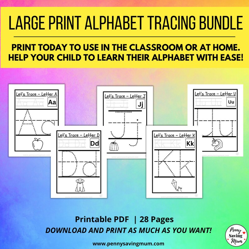 Large Print, Alphabet Tracing, Special Educational Needs, Visually ...