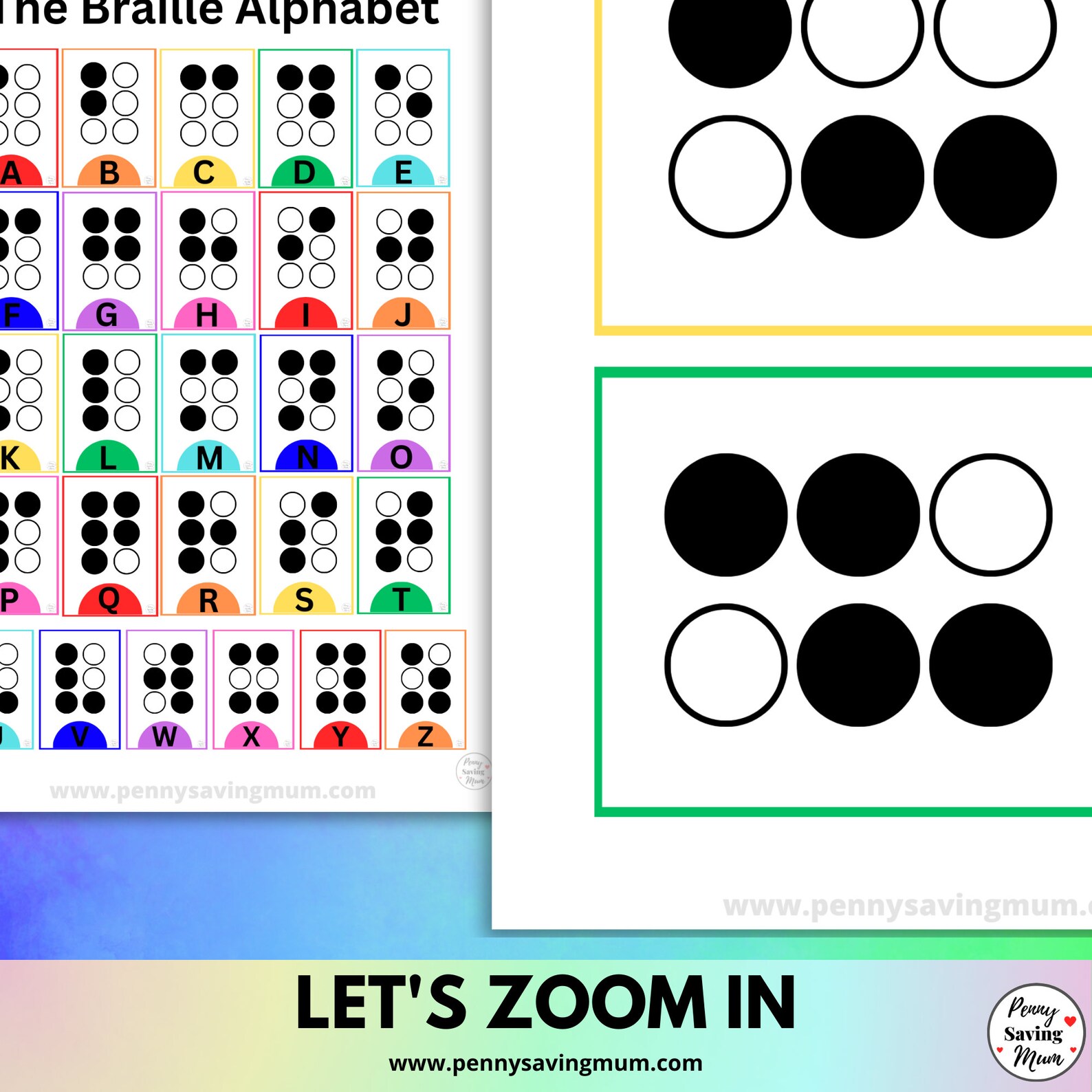Braille Alphabet Flash Cards, Learn Braille Numbers, Special ...