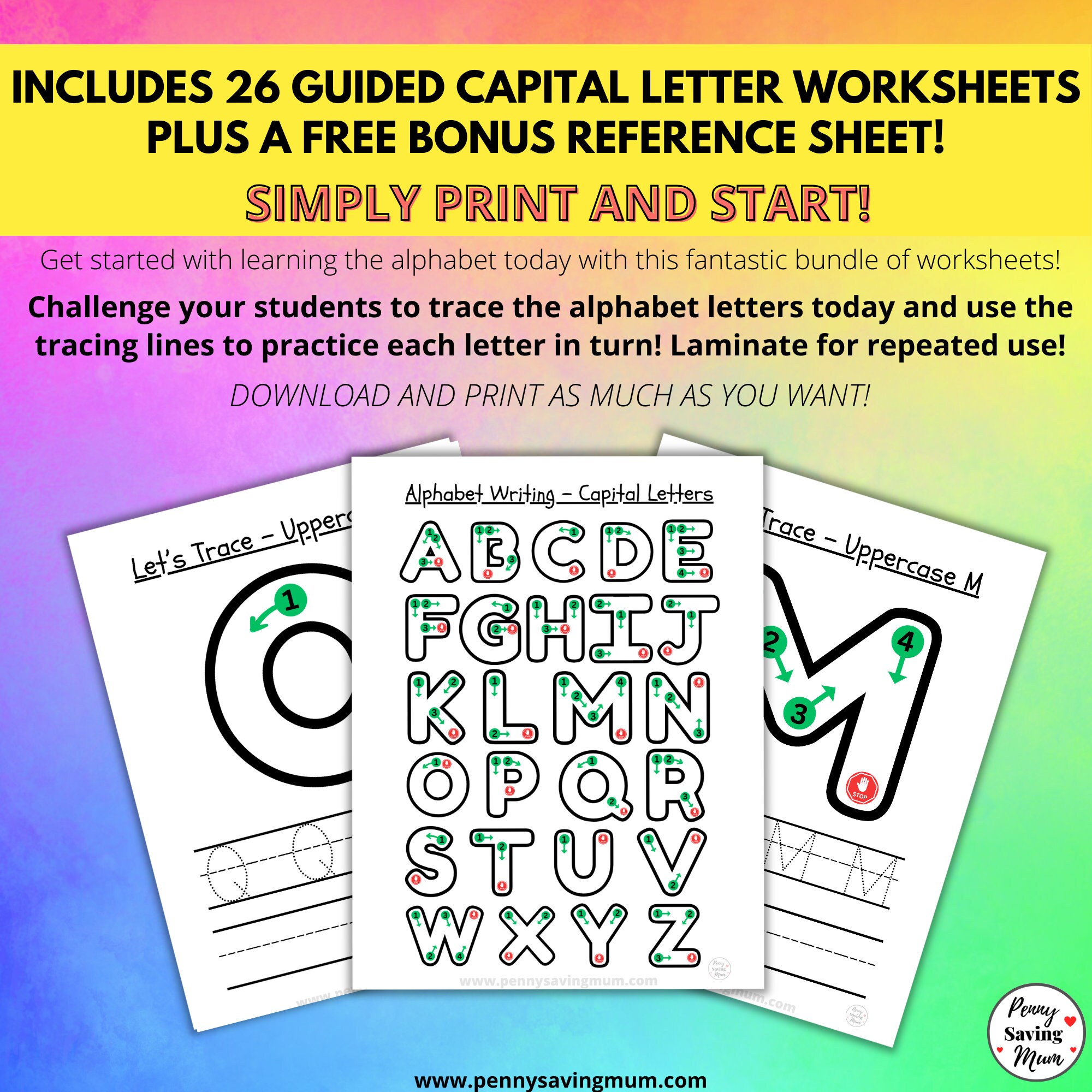 Large Print, Guided Alphabet Letter Tracing, Special Educational Needs ...