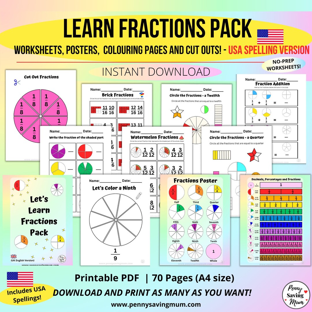 Learn Fractions, Fraction Worksheets, Maths, Teacher Resources ...