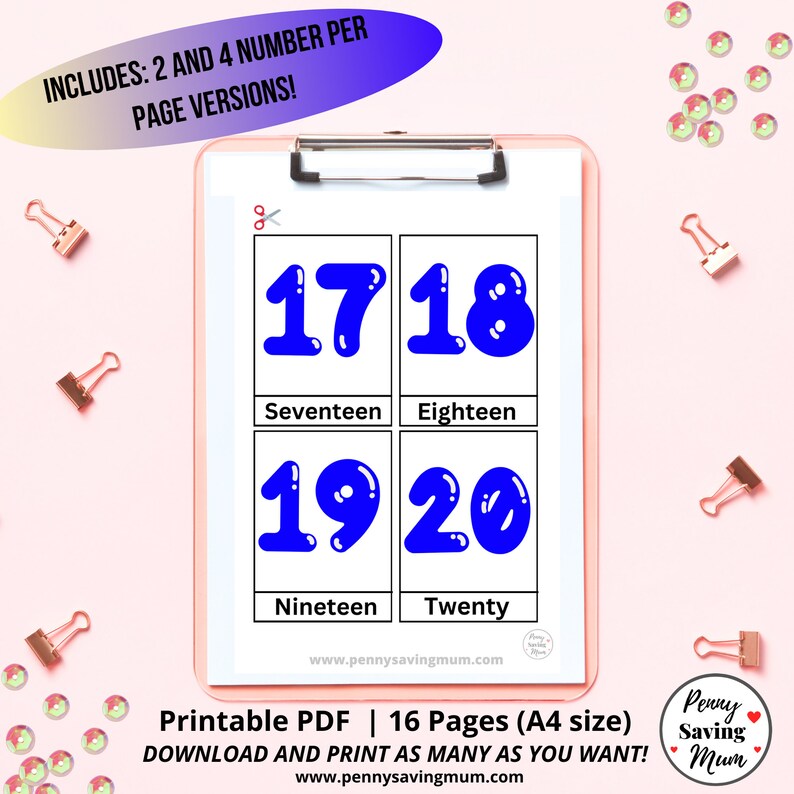 Learn Numbers 1-20 Flash Card Numbers Learn Counting - Etsy