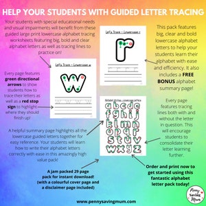 Large Print, Guided Alphabet Letter Tracing, Special Educational Needs ...