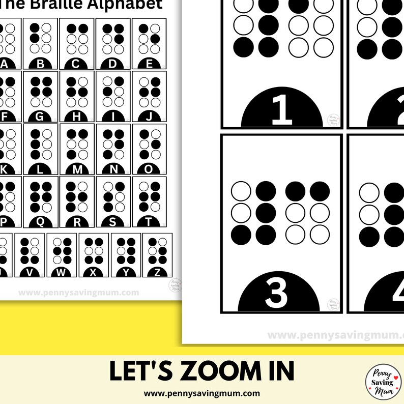 Braille Alphabet Flash Cards, Learn Braille Numbers, Special ...